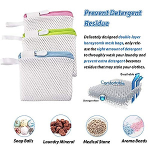 Large Laundry Bags, Tomoda 36” x 44” Extra Large Mesh Laundry Bags with 3 Small Laundry Bags for Washing Machine, Heavy Duty Zipper Wash Bags for Quilts/Sheets/Winter Coats