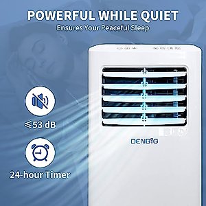 7,000 BTU Portable Air Conditioner, 3-in-1 Portable AC with Cooling/Dehumidifier/Fan/Sleep Modes for Rooms Up to 300 Sq. Ft, with 24-Hour Timer & Remote Control & Window Mount Kit