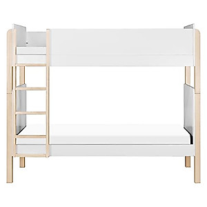 Babyletto Tiptoe Bunk Bed in White and Washed Natural