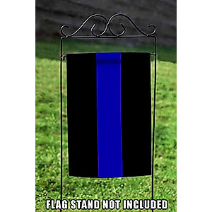 Toland Home Garden 1110867 Thin Blue Line Police Flag 12x18 Inch Double Sided Police Garden Flag for Outdoor House Patriotic Flag Yard Decoration