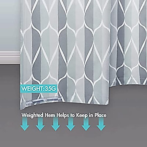 Gelbchu Grey Fabric Shower Curtain, Waterproof Design and Polyester, Quick-Drying, Weighted Hem, Shower Curtains Set for Bathroom W 72 x H 72, Durable and Washable with 12 Hooks