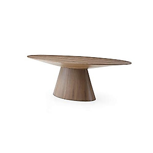 Whiteline Modern Living Dining Walnut Bruno Oval Table in Gray Oak or Natural Veneer