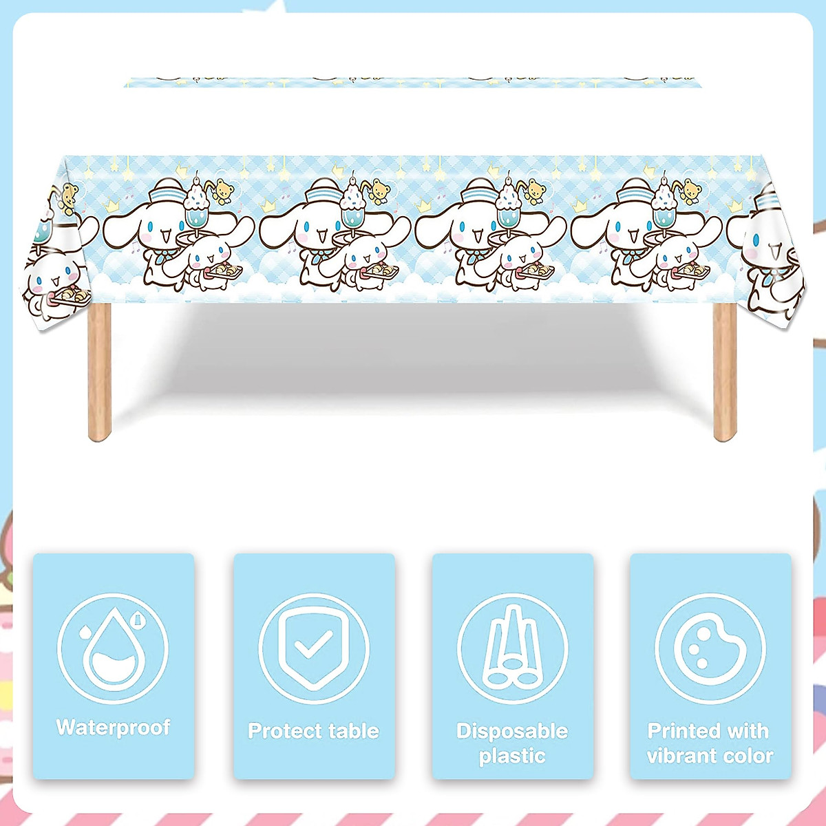 Cartoon Theme Birthday Party Decorations Supplies, Cartoon Party Tableware Include Birthday Banner, Tablecover, 10Pcs 9" Plates, 10Pcs 7" Plates, 20 PCS Napkins