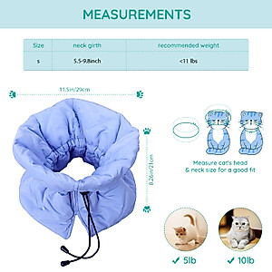 Cat Recovery Collar, Soft Adjustable Cat Cone Alternative, Lightweight Waterproof Fasteners Collars for Cats Kittens Puppies, After Surgery Stop Licking and Daily Use (Neck girt 6.3"-9.1")