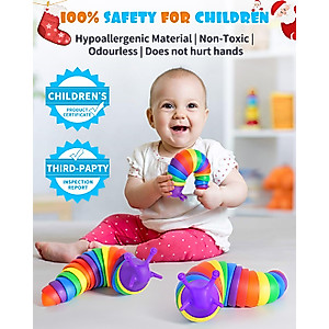 Sensory Fidget Toys for Kids and Adults, Slug Sensory Toys for Autistic Children Baby & Toddler Bluey Toys, Slinky Fidget Toys Adults Fidgets for Classroom Toys Toddler Toys for Children Age 3+