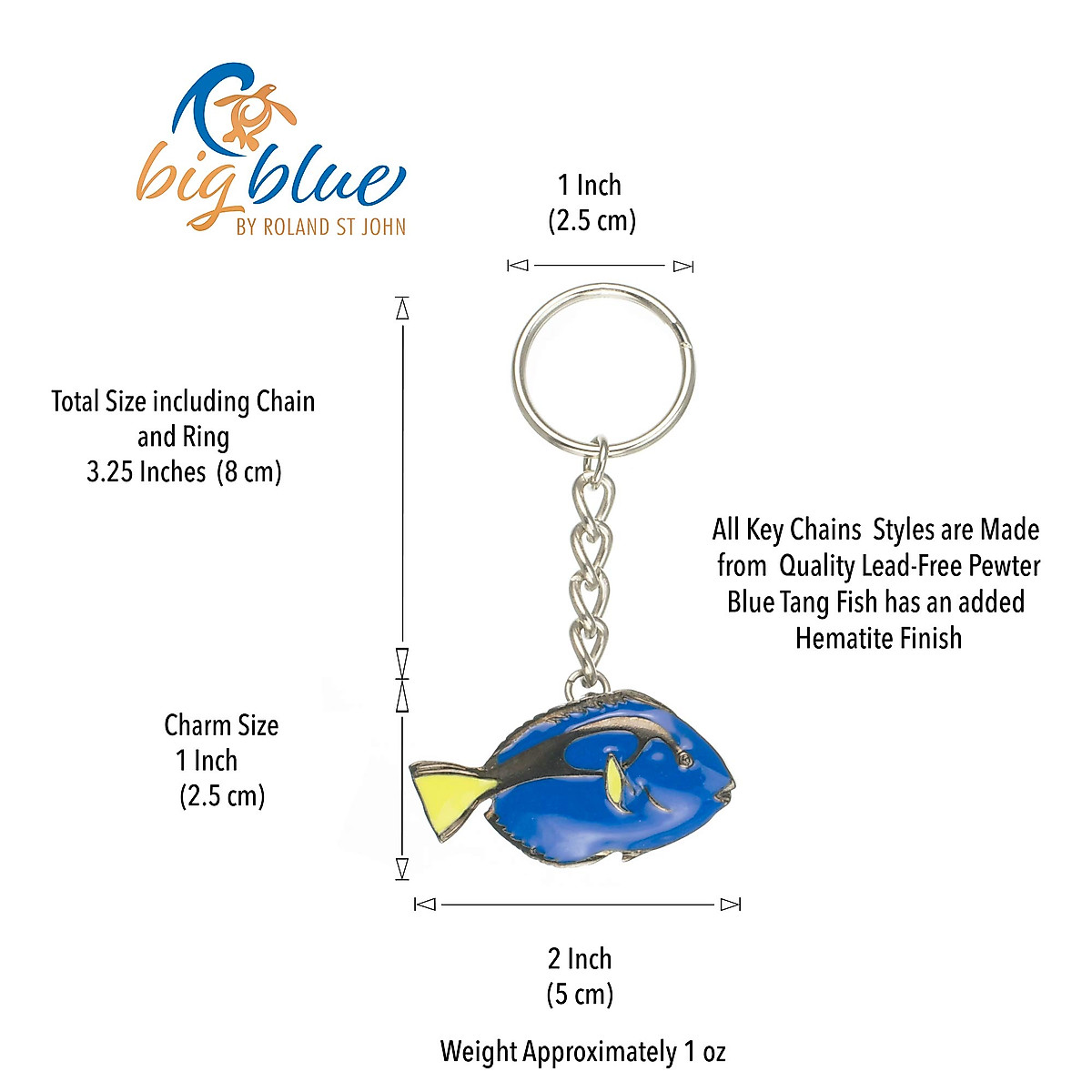 Blue Tang Keychain for Women and Teens-Key Chain Gifts for Women | Blue Tang Key Ring | Blue Tang Charms | Gifts for Ocean Lovers | Themed Keychains | Blue Tang Key Fob | Sea Life Key Chain