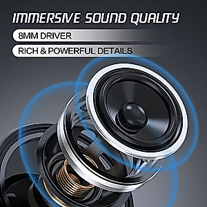 GoldenPlayer True Wireless Earbuds, Bluetooth Headphones with Wireless Charging Case, Wireless in-Ear Headphones with Microphone, Touch Control, Stereo Sound Earphones for Sports White