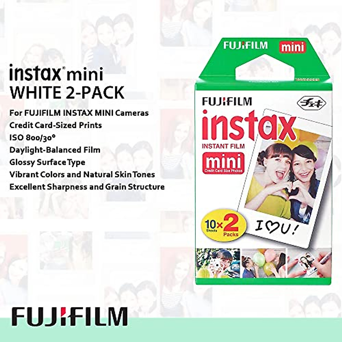 Fujifilm Instax Mini 11 Instant Camera Blush Pink Bundle with Instax Mini Twin Pack Film + Glitter Photo Album Holds 64 Photos + Groovy Case + Cloth (5 Items)