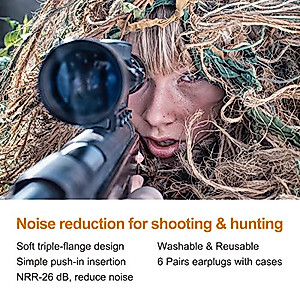 Lakayee Reusable Silicone Ear Plugs, 6 Pairs Waterproof Noise Reduction Earplugs Sound Canceling Ear Plugs for Sleeping Snoring Swimming Shooting Hunting Traveling Concerts Musicians with Carry Cases