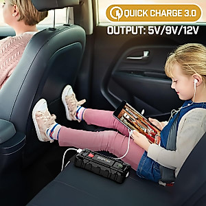 BRPOM Car Jump Starter, 4000A Peak 15800mAh (up to 7.0L Gas or 5.5L Diesel Engine, 30 Times) 12V Auto Booster Battery Pack Jump Box with Quick Charger Smart Jump Cables