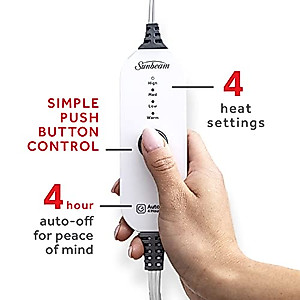 Sunbeam Royal Posh Dove Grey Heated Personal Throw / Blanket, Cozy-Warm, Adjustable Heat Settings