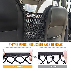 SnowyFox Upgraded Universal 3-Layer Car Mesh Organizer Storage, Car Seat Mesh Pet Child Barrier Storage Net Storage Net for Purse Pets Luggage Barrier Children Kids