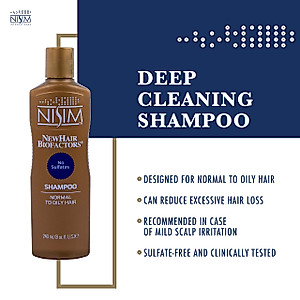 NISIM NewHair BioFactors Shampoo for Normal To Oily Hair - Deep Cleaning Shampoo That Controls Excessive Hair Loss (8 Ounce / 240 Milliliter)