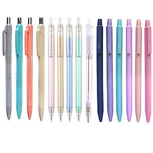 DzdzCrafts Kawaii Color 0.5MM 0.7mm Mixed 16pcs Mechanical Pencils Office School Supplies (Some with Top Erasers)