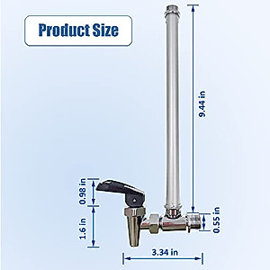 Shurex 10-inch Sight Glass Spigot Clear View Water Level with Red Floating Ball Compatible with Berkey Big, Royal Gravity-fed Water Filter System, and other Gravity Filter Tank (Sight Glass Spigot)