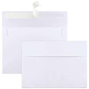50 Packs 5x7 Envelopes, White A7 Envelopes, 5x7 Envelopes for Invitations, Printable Invitation Envelopes, Envelopes Self Seal for Weddings, Invitations, Photos, Postcards, Greeting Cards, Mailing