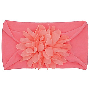 DED 20 Pcs Baby Girls Nylon Headbands 3.15 Inch Chiffon Flower Soft Stretchy Hair Band Hair Accessories for Newborns Infants Toddlers