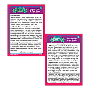 Super Duper Publications | Ask and Answer When Questions Fun Deck | Communication and Language Processing Skills Flash Cards | Educational Learning Materials for Children