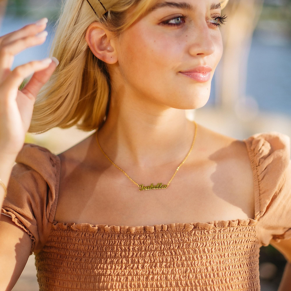 Ldurian Custom Name Necklace | Grace Name Pendant Necklace Gifts | Birthday Jewelry Gift for Women