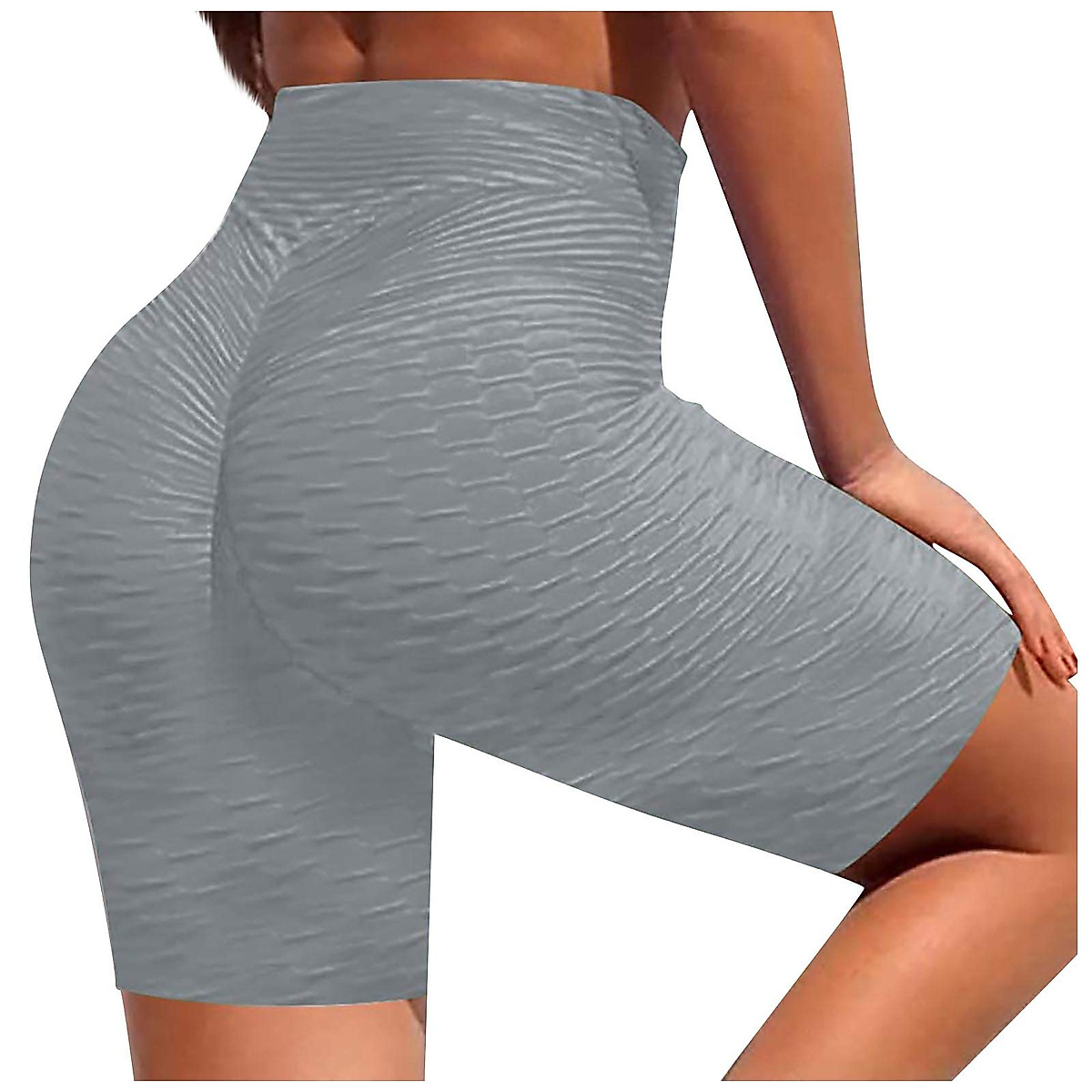 Dosoop Women High Waisted Yoga Pants Sports Gym Ruched Butt Lifting Workout Running Fitness Hot Leggings Biker Shorts 2Pcs