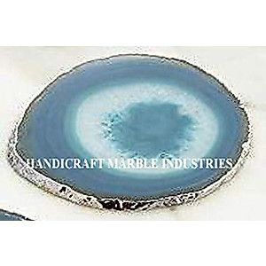 Agate Coaster #4 design Gold Rimmed Teal Color Coaster Wholesale Drink Coaster Tableware Bar Accessories Dinning Table Accessories
