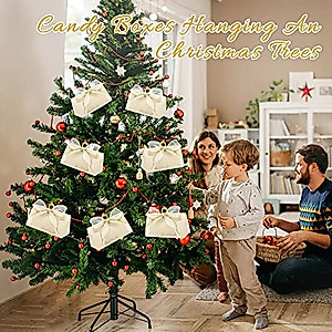 GLGHMH Wedding Candy Boxes, Beige Wedding Favor Boxes Chocolate Treat Gift Boxes,with Wooden Beads and Ribbon,for Wedding Bridal Shower Baptism Baby Shower Birthday Party Decoration Supplies(20pcs,S)