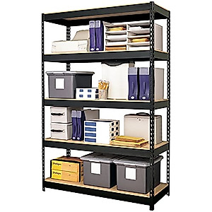 Iron Horse 3800 Riveted Steel Shelving 5-Shelf 18Dx48Wx72H Black