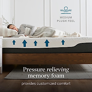 Lucid 12 Inch Hybrid Memory Foam Infused with Bamboo Charcoal and Aloe Vera-Encased Spring Support-Medium Plush Feel-Motion Isolation Mattress, Twin XL, White
