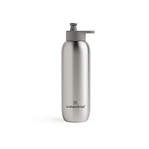 waterdrop – Stainless Steel Sports Water Bottle 28 oz- Leak Proof Pull Up Lid – Lightweight Bottle:7 oz - Brushed Silver - Metal Canteen BPA Free - Fitness, Gym & Outdoor