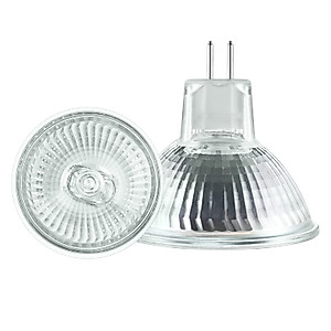 XBOCMY MR16 Halogen Light Bulbs, 6 Pack 50W 12V GU5.3 Bi-Pin Base, Dimmable Spotlights with Glass Cover for Living Rooms, Landscape, Track Lights, Desk Lamps, Fiber Optics