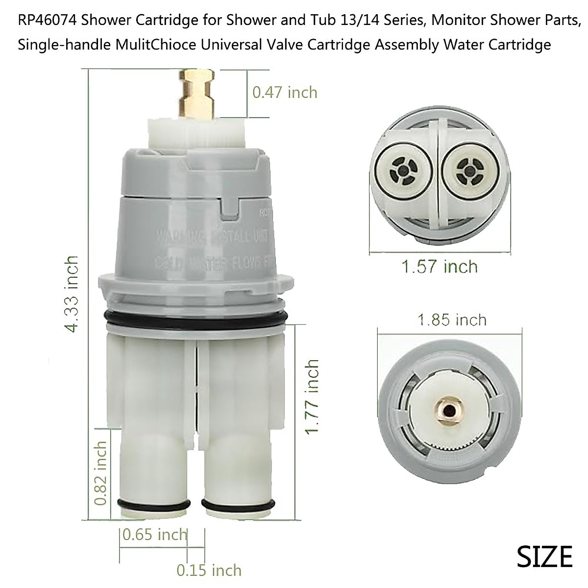RP46074 Shower Cartridge for Shower and Tub 13/14 Series, Monitor Shower Parts,Single-handle MulitChioce Universal Valve Cartridge Assembly Water Cartridge