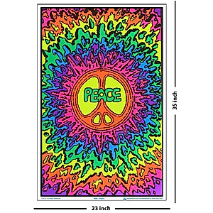 Psychedelic Peace - Flocked - Blacklight Poster - 23" x 35"
