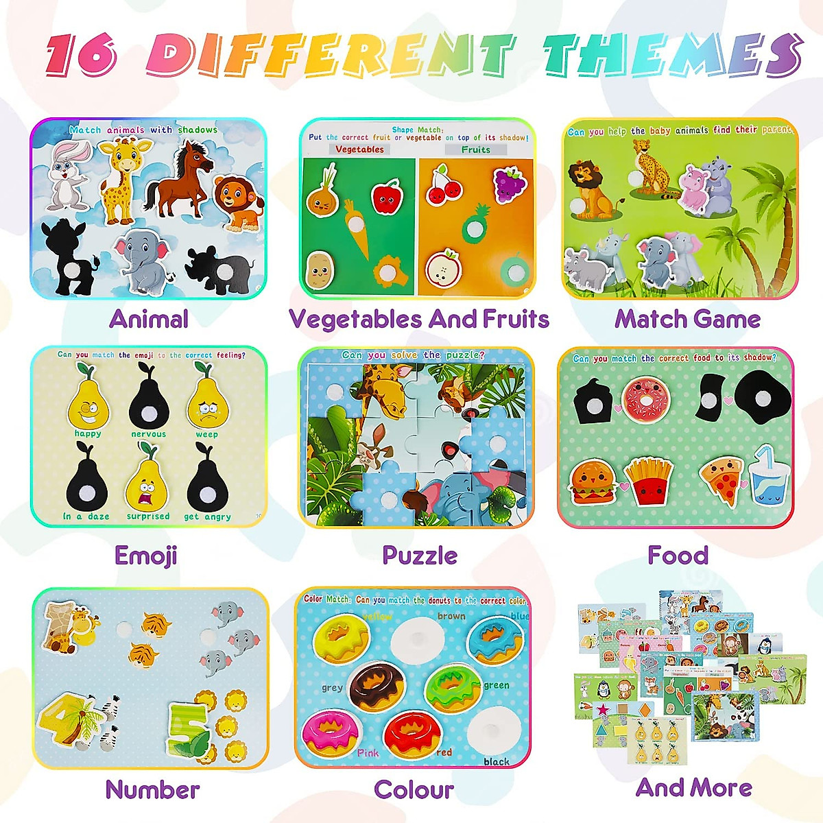 TOY Life Busy Book Preschool Learning Activities Toddler Busy Book with 32 Pages Autism Sensory Learning Materials Preschool Montessori Learning Toys for Kids 3+ Quiet Books for Boys and Girls