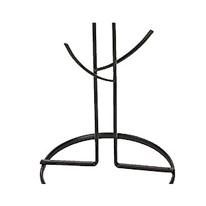 Home Basics Chrome Wire Collection Durable Steel Mug Tree Stand, 6-Hook Coffee Tea Cup, Holder Kitchen Countertop, Black
