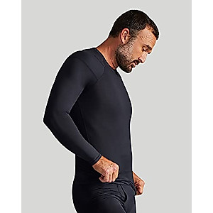 Tommie Copper Men's Pro-Grade Shoulder Support Shirt I UPF 50, Breathable, Long Sleeve Compression Shirt for Upper Body & Posture Support - Black - Medium