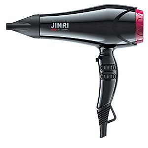 JINRI 1875W Negative Ionic Hair Dryer, Professional Salon Blow Dryer, Low Noise Fast Drying & Powerful AC Motor and Diffuser Comb for Men Women,3 Heat & 2 Speed Settings