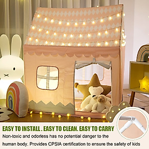 Girl Tents Indoor Playhouses,Kids Playhouse with 3 Windows,Indoor Playhouse,Toys for 1,2,3,4,5,6-Year-Old Girls,Light and Easy to Assembly and Easy to Wash- Best Birthday Gift -39"×27"×42"