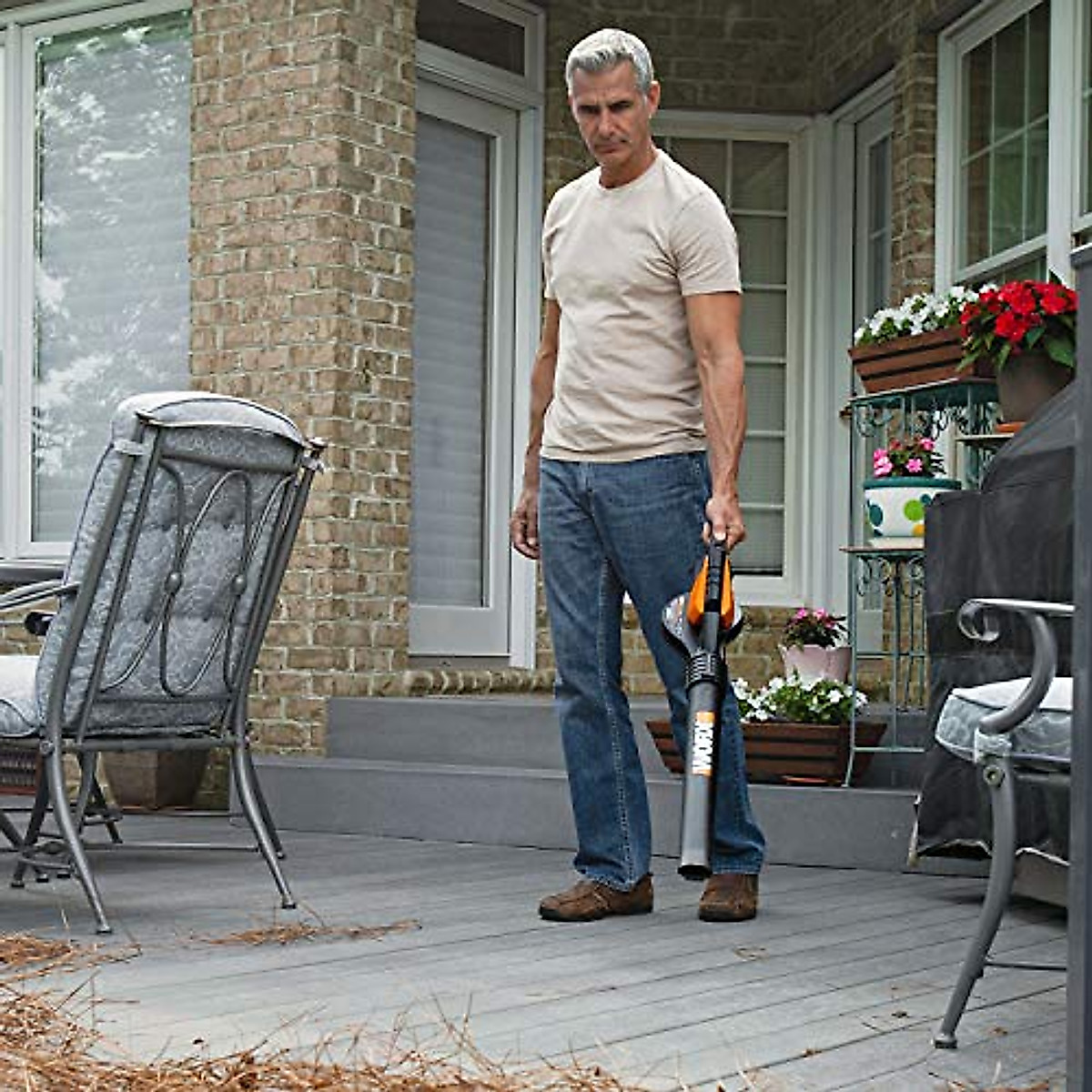 WORX 20V Cordless Leaf Blower WG545.6 DC Blower Vacuum,1*2.0Ah Battery & Charger Included