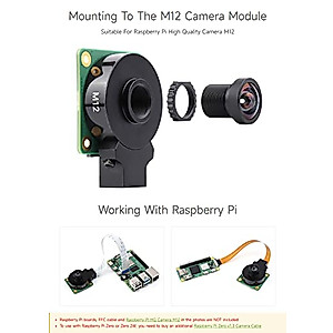 waveshare M12 High Resolution Lens, 12MP, 113° FOV, 2.7mm Focal Length, Compatible with Raspberry Pi Camera M12
