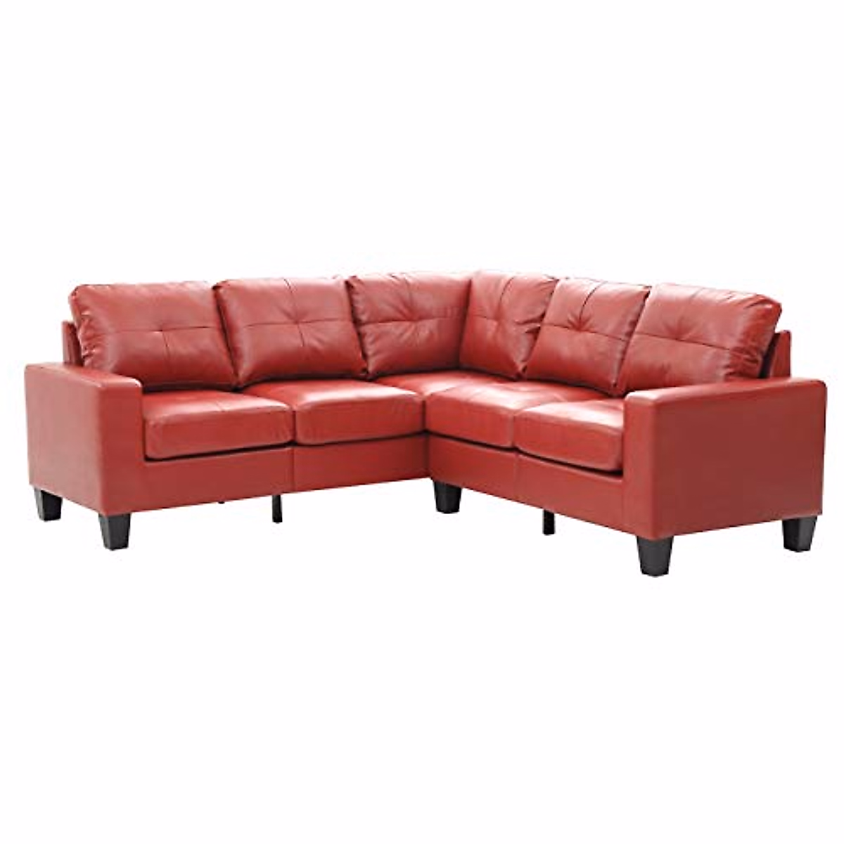 Glory Furniture Newbury KD Sectional, Red. Living Room Furniture, 35" H x 82" W x 32" D