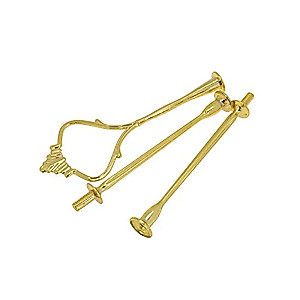 Quluxe 4 Sets 3 Tier Crown ＆ Sunflower Cake Stand Fruit Cake Plate Handle Fitting Hardware Rod Stand Holder with Stylus for DIY Making Cupcake Serving Stand Decoration- Gold