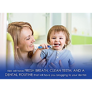 ToiletTree Products Poseidon Children's Sonic Toothbrush with LED Lights, Blue