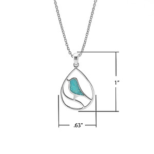 Boma Jewelry Sterling Silver Turquoise Bird Necklace, 16 inches
