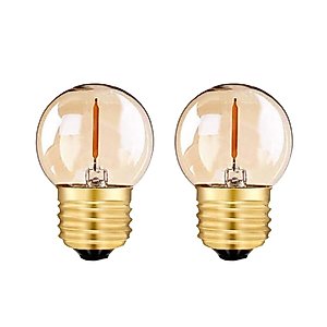 Tsunetani G40 G12.5 Led Filament Mini Globe Light Bulbs 0.5W Equivalent to 5 Watt Incandescent Low Watts Led Bulb E26 Base 2200K Edison Bulb Decorative Lighting-2 pcs