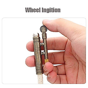 Vintage Lighter Retro Trench Rattlesnake Rope Velvet Metal Lighter Fire Starter Camping Outdoors,No need for Kerosene/gas,#3