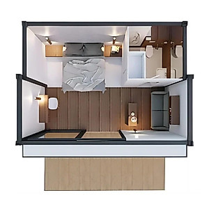 40Ft 20Ft Shipping Prefab Light Steel Folding Prefabricated Home Villa 5 Bedroom Container Expandable House