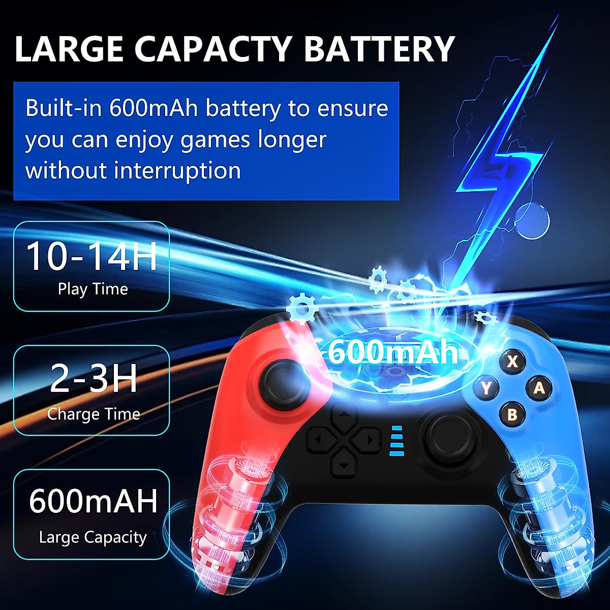 SZYUYU Switch Controller for Nintendo Switch,Switch Pro Controller for Wireless Switch/Switch Lite Remote with Dual Vibration/LED Keys Light, Gyro Axis, Motion Support Wake Up and Adjustable Turbo