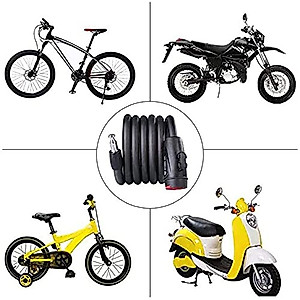 Bicycle Lock, 120/180Cm, with Key Cable Lock, Suitable for Bicycle Tricycle Scooter Lock, Anti-Theft Mountain Bike Lock(Size:180cm)