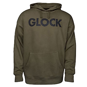 Glock Traditional Type Font Hoodie, Olive Green, X-Large