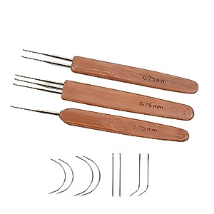 3pcs/Set Dreadlock Crochet Hook for Hair Dreadlock Needle Tool for Braid Craft Dread Locks Crochet Needles 0.75mm (1 Hook 2 Hooks 3 Hooks)